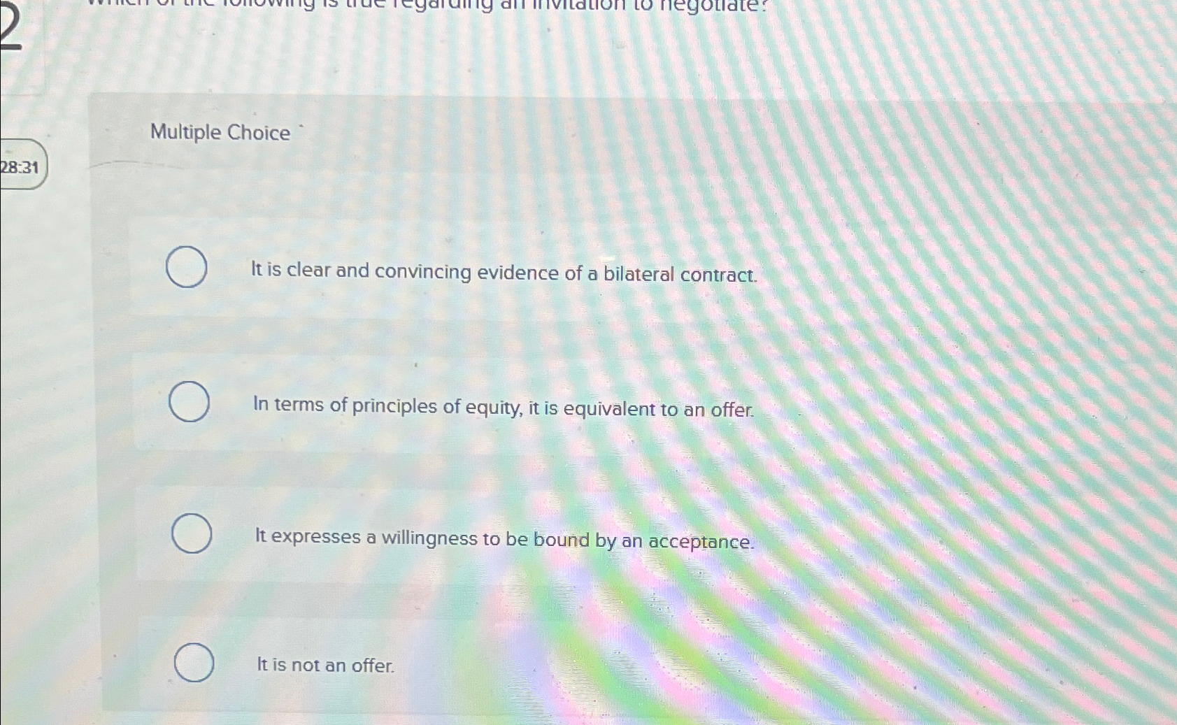 Solved Multiple ChoiceIt is clear and convincing evidence of | Chegg.com