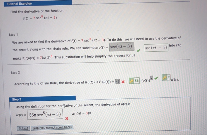 Solved Tutorial Exercise Find the derivative of the | Chegg.com