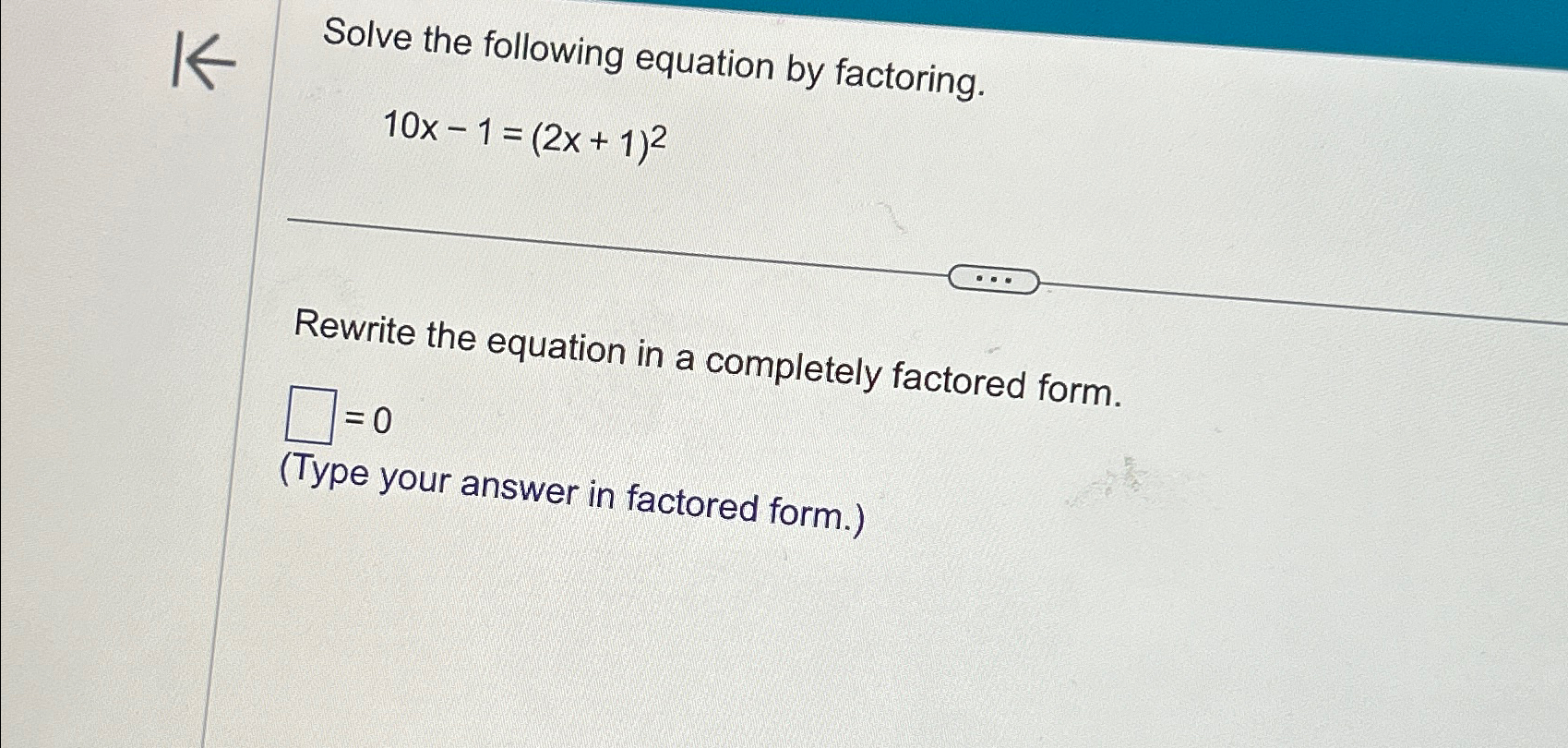 Solved Solve the following equation by | Chegg.com