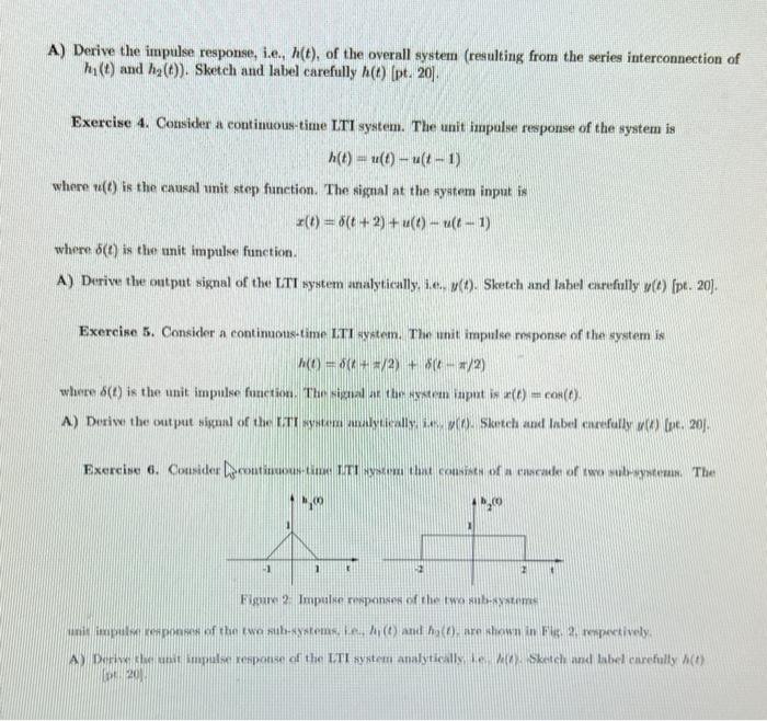 Solved Exercise 1. The unit impulse response of a | Chegg.com