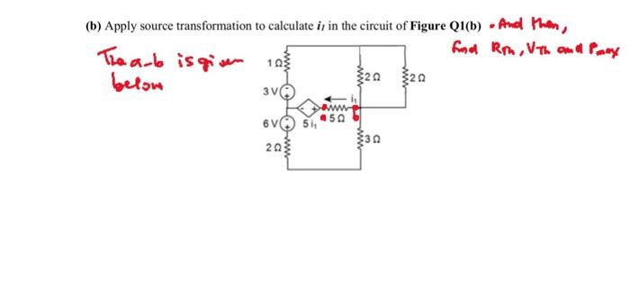 Solved The a-b terminals are given. And then find rth, vth, | Chegg.com