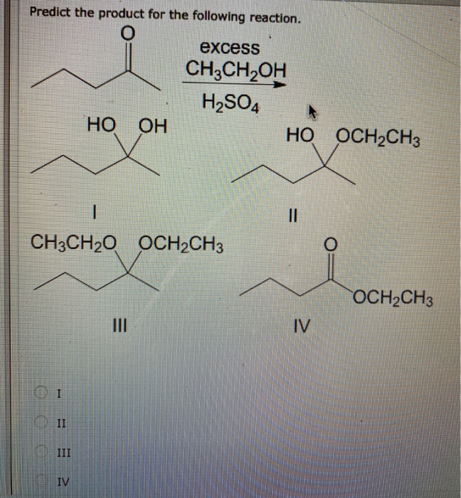 Solved Predict the product for the following reaction. 0 | Chegg.com
