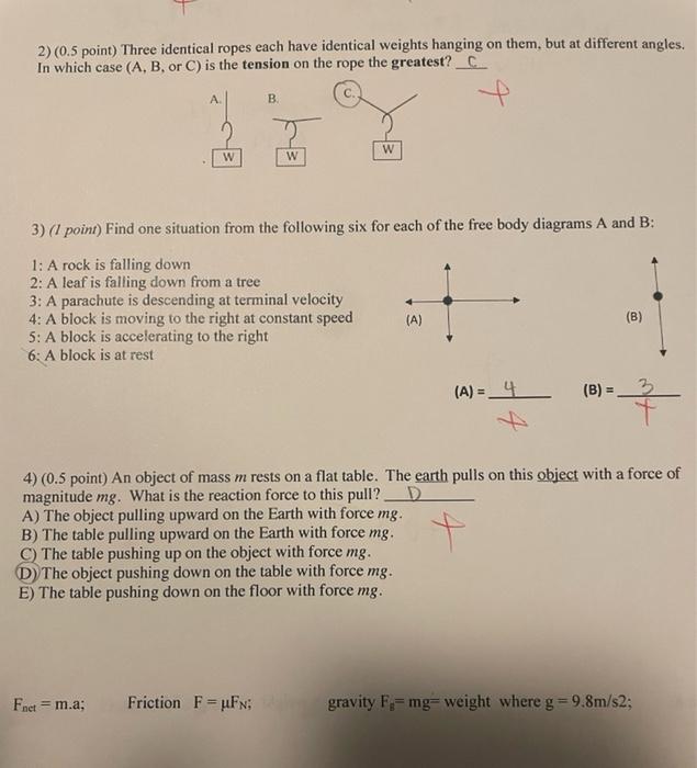 Solved 2) ( 0.5 point) Three identical ropes each have | Chegg.com