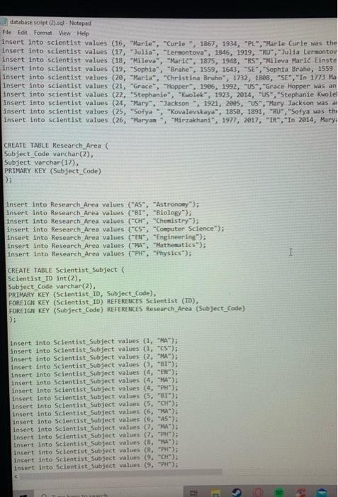 Solved MySQL question:Database below if neededJust need some | Chegg.com