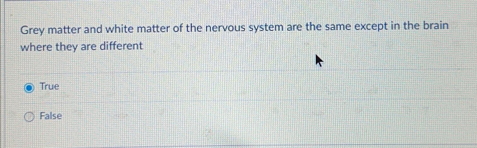 Solved Grey matter and white matter of the nervous system | Chegg.com