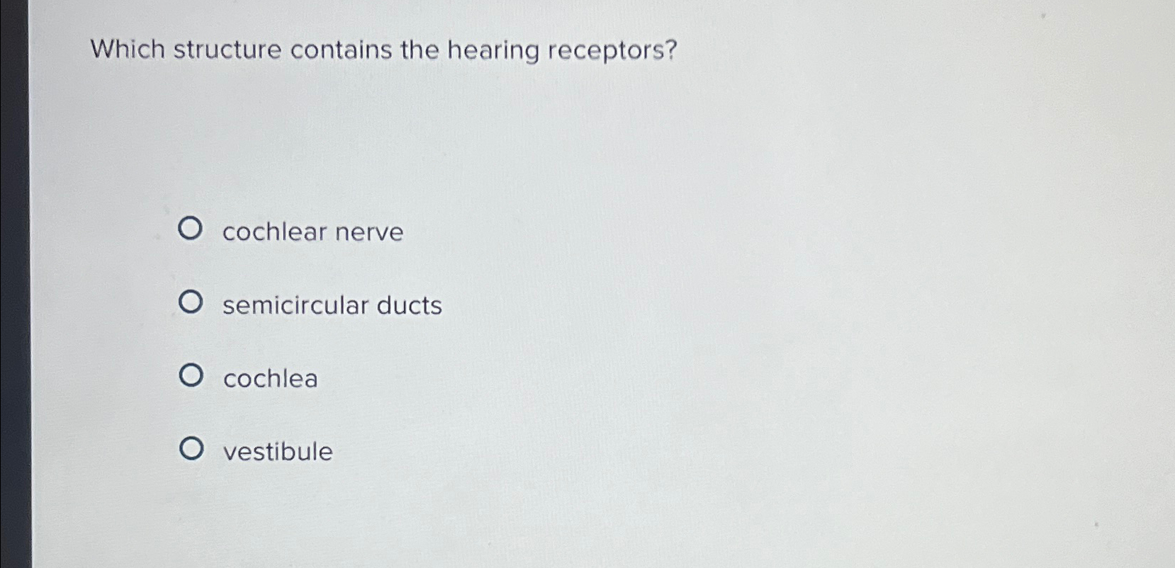 Solved Which structure contains the hearing | Chegg.com