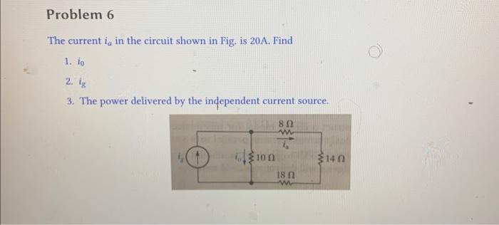 Solved The current ia in the circuit shown in Fig. is 20A. | Chegg.com
