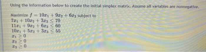 Solved Using the information below to create the initial | Chegg.com