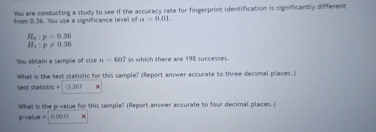 Solved You are conducting a study to see if the accuracy | Chegg.com
