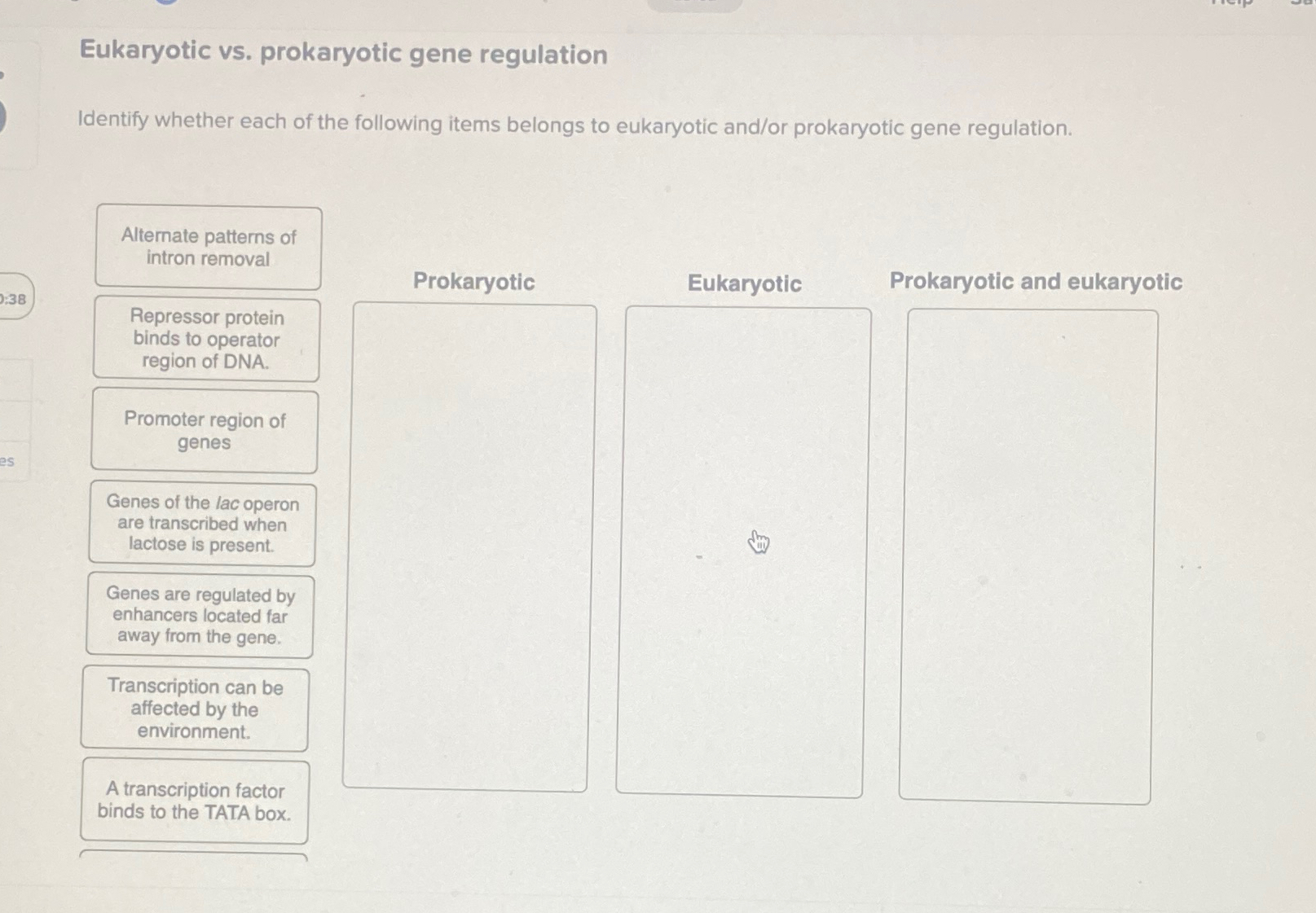 Solved Eukaryotic vs. ﻿prokaryotic gene regulationIdentify | Chegg.com