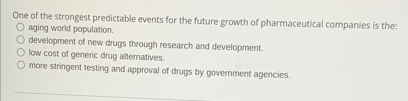 Solved One of the strongest predictable events for the | Chegg.com