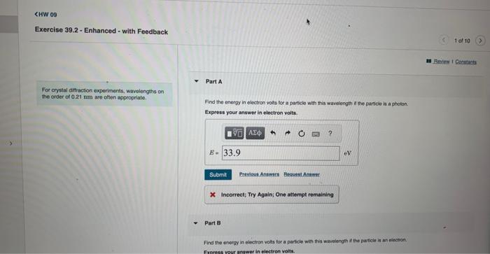 Solved For crystal diffraction experiments, wavelengths on | Chegg.com