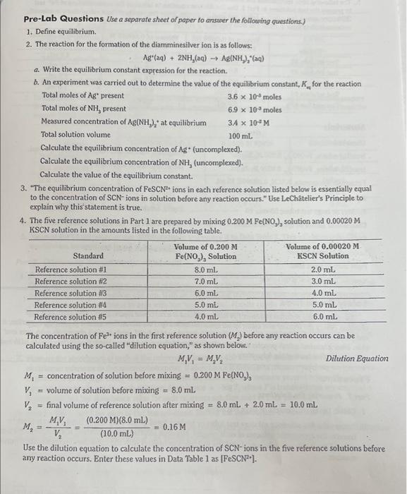 find the concentrations for table 1 and 2 using the | Chegg.com