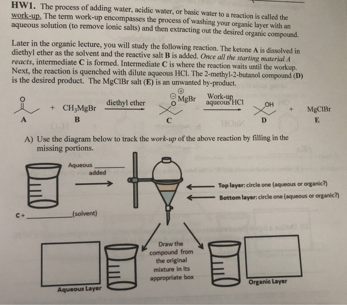 Solved HW1. The process of adding water, acidic water, or | Chegg.com