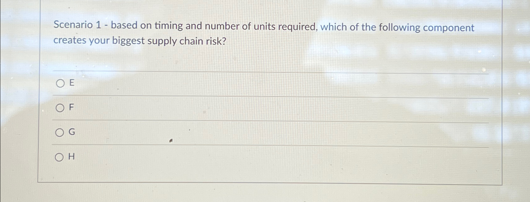 Solved Scenario 1 - ﻿based on timing and number of units | Chegg.com