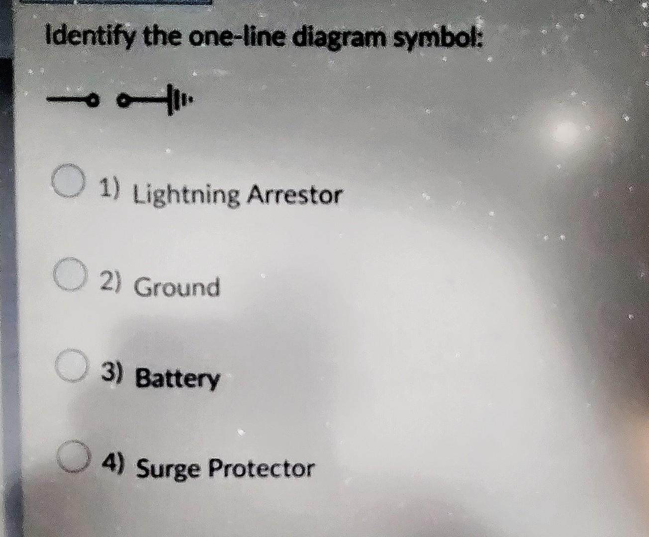 Solved Identify the one-line diagram symbol: 1) Lightning | Chegg.com