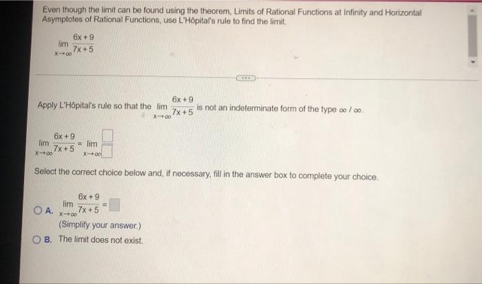Solved Even though the limit can be found using the theorem, | Chegg.com