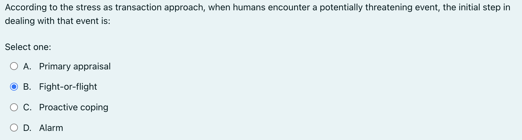 Solved According to the stress as transaction approach, when | Chegg.com
