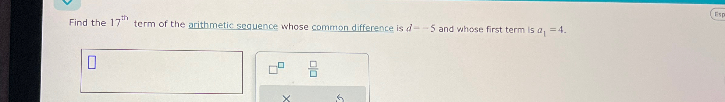 Solved Find the 17th ﻿term of the arithmetic sequence whose | Chegg.com