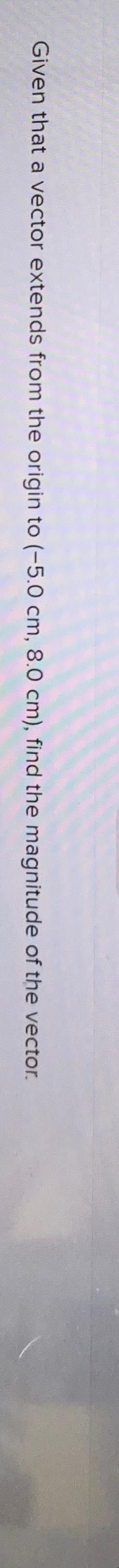 Solved Given that a vector extends from the origin to | Chegg.com