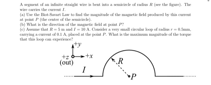 Solved A segment of an infinite straight wire is bent into a | Chegg.com