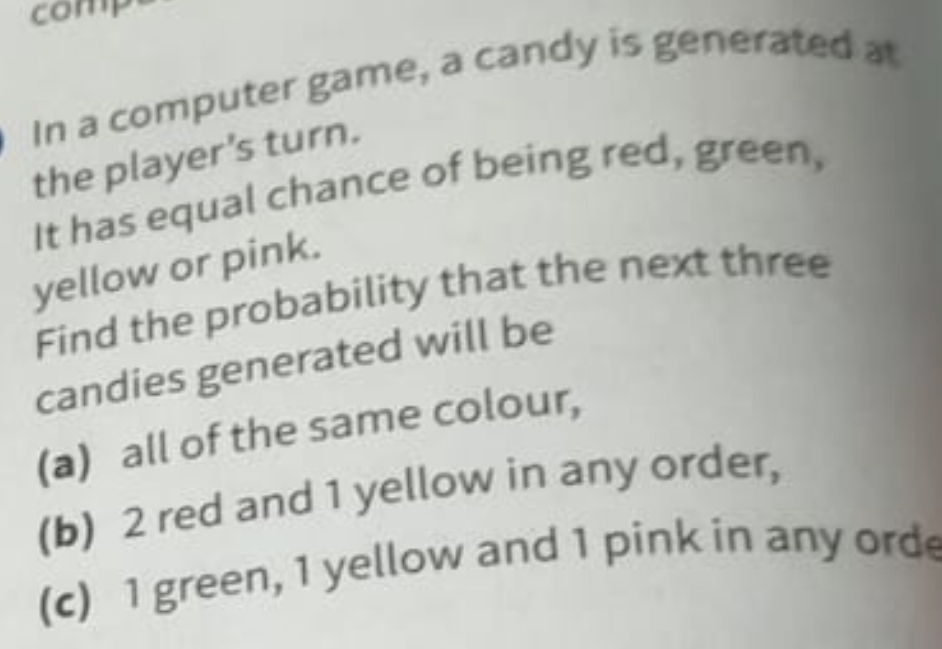 Solved In a computer game, a candy is generated at the | Chegg.com