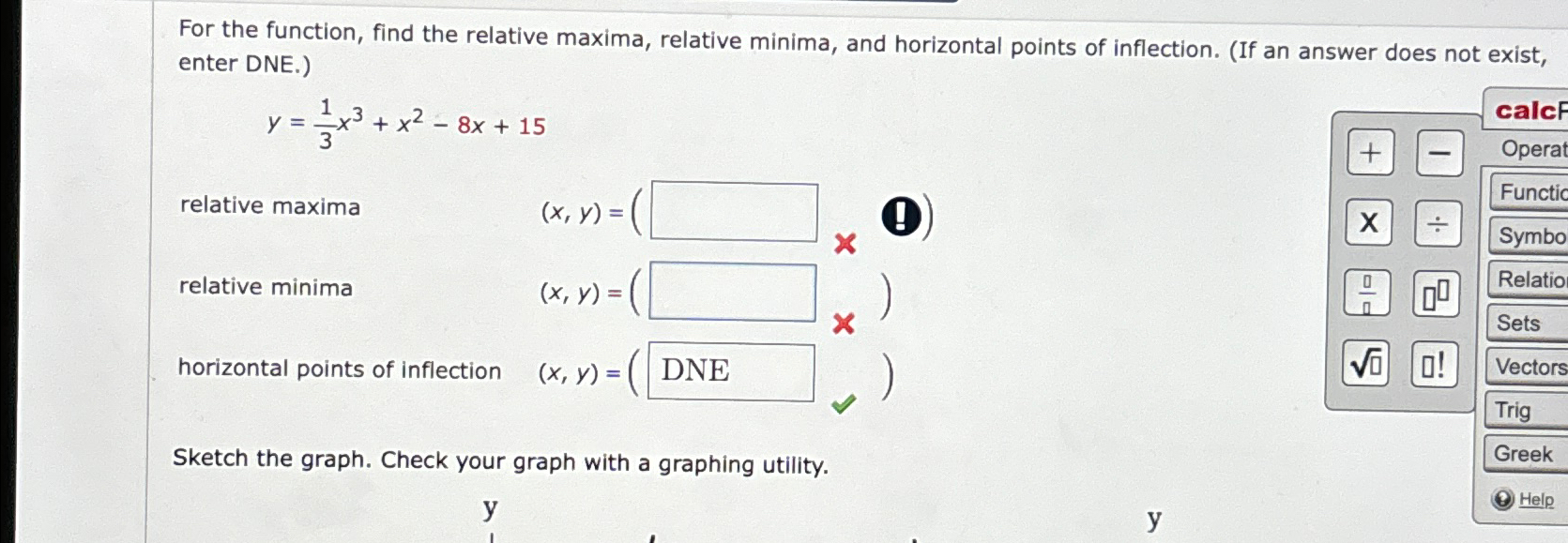 Solved For the function, find the relative maxima, relative | Chegg.com