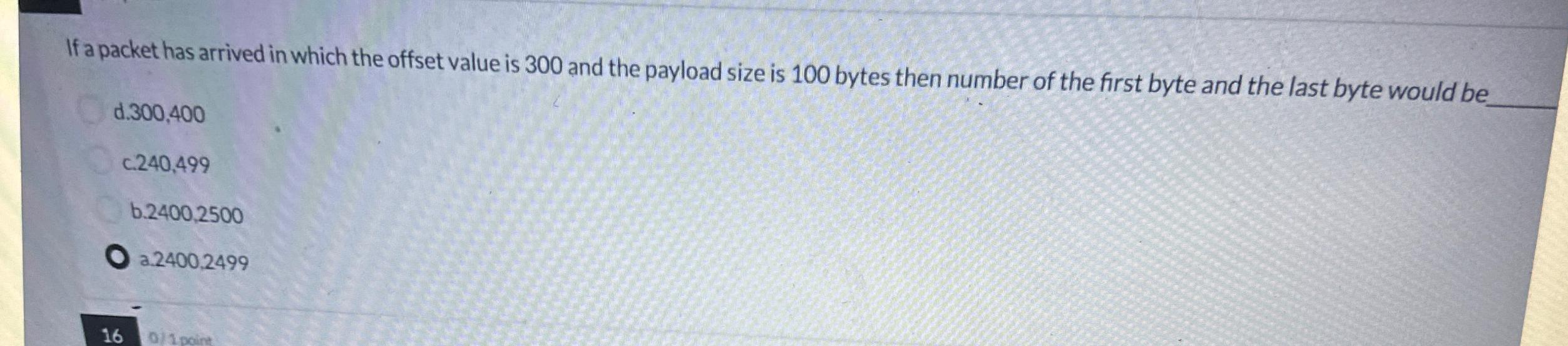 Solved If a packet has arrived in which the offset value is | Chegg.com