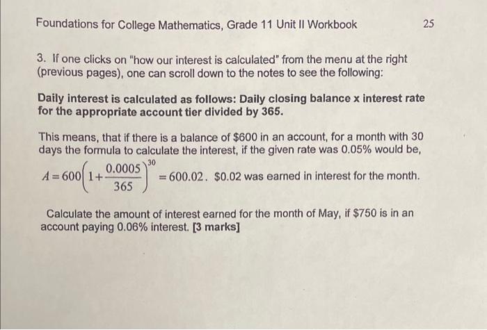 Solved Foundations for College Mathematics, Grade 11 Unit II | Chegg.com