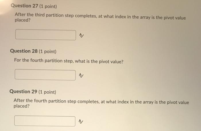 Solved Question 7. Quicksort Suppose you have an array, A, | Chegg.com