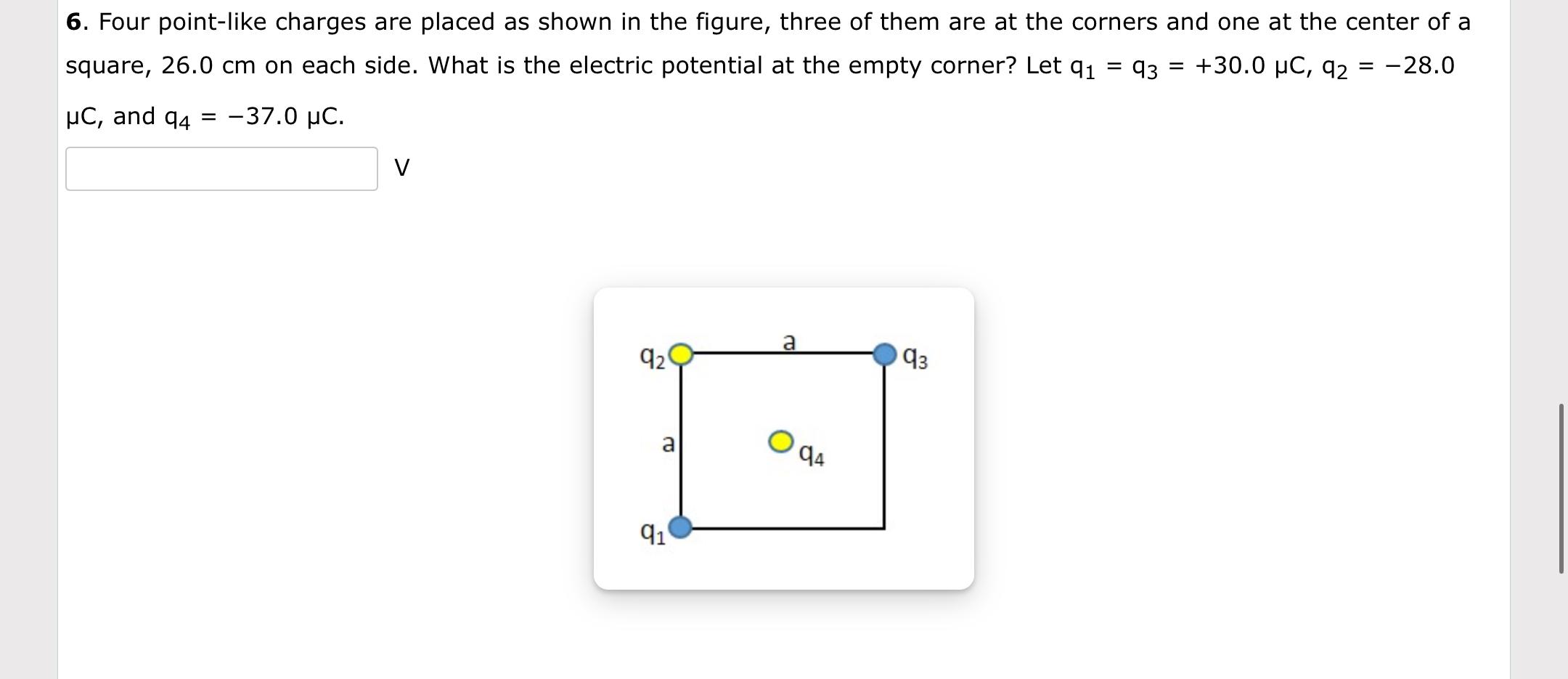 Solved Four point-like charges are placed as shown in the | Chegg.com