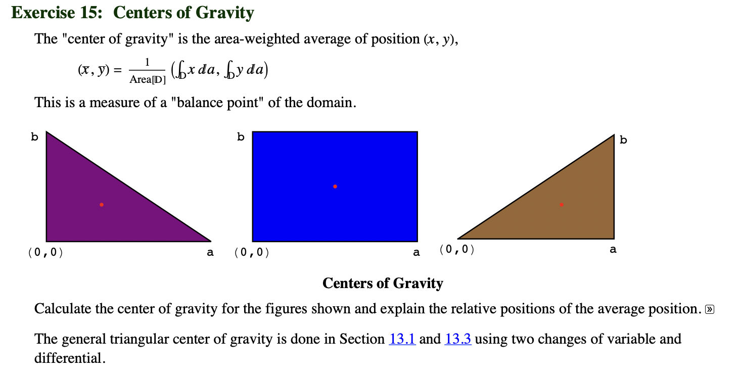 Solved Exercise 15: Centers of GravityThe "center of | Chegg.com