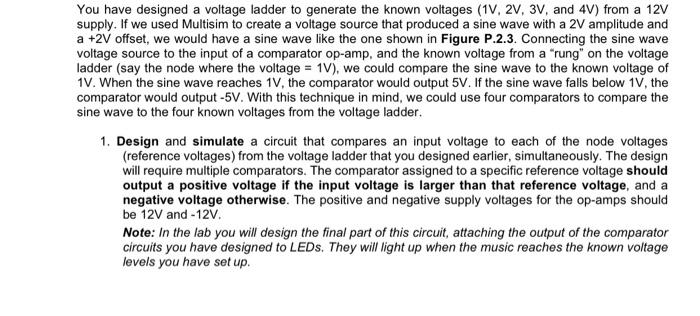 Solved You have designed a voltage ladder to generate the | Chegg.com