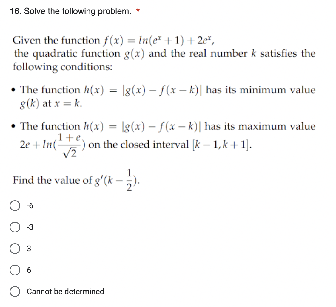 Solved Solve the following problem. *Given the function | Chegg.com
