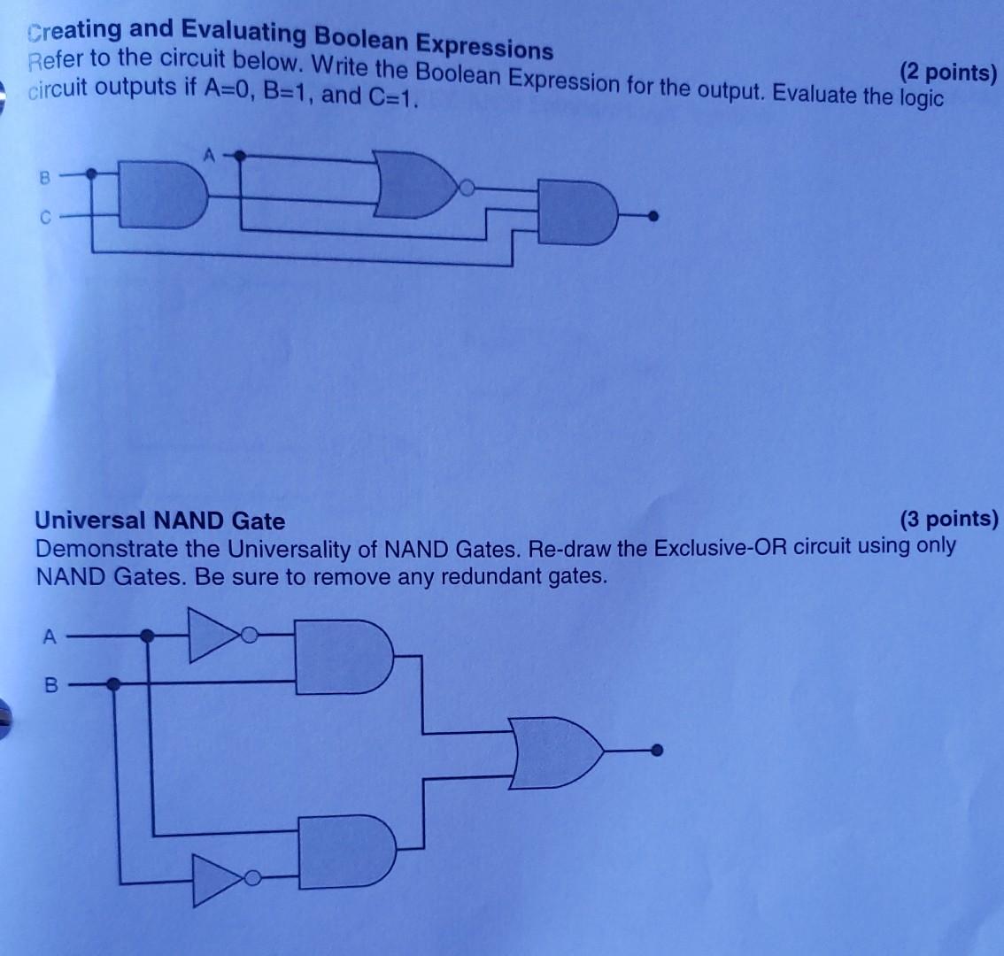 Solved Creating and Evaluating Boolean Expressions (2 | Chegg.com
