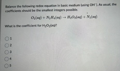 Solved Balance the following redox equation in basic medium | Chegg.com