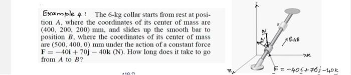 Solved Example 4: The 6-kg collar starts from rest at | Chegg.com