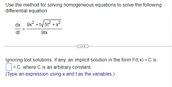 Solved Ignoring lost solutions, if any, an implicit solution | Chegg.com