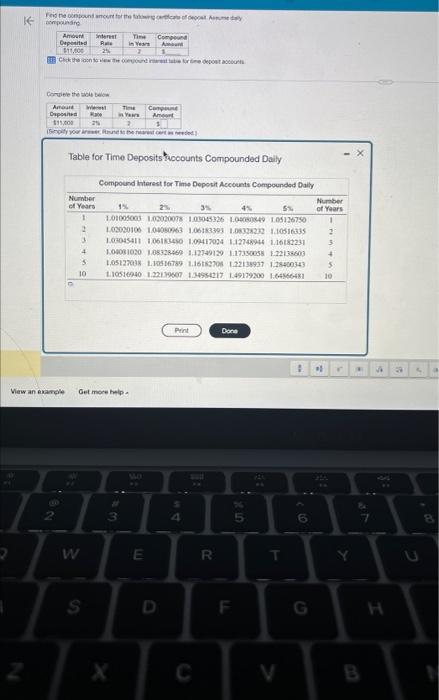 Solved condifie the zubd bwick Tible for Time Deposits | Chegg.com