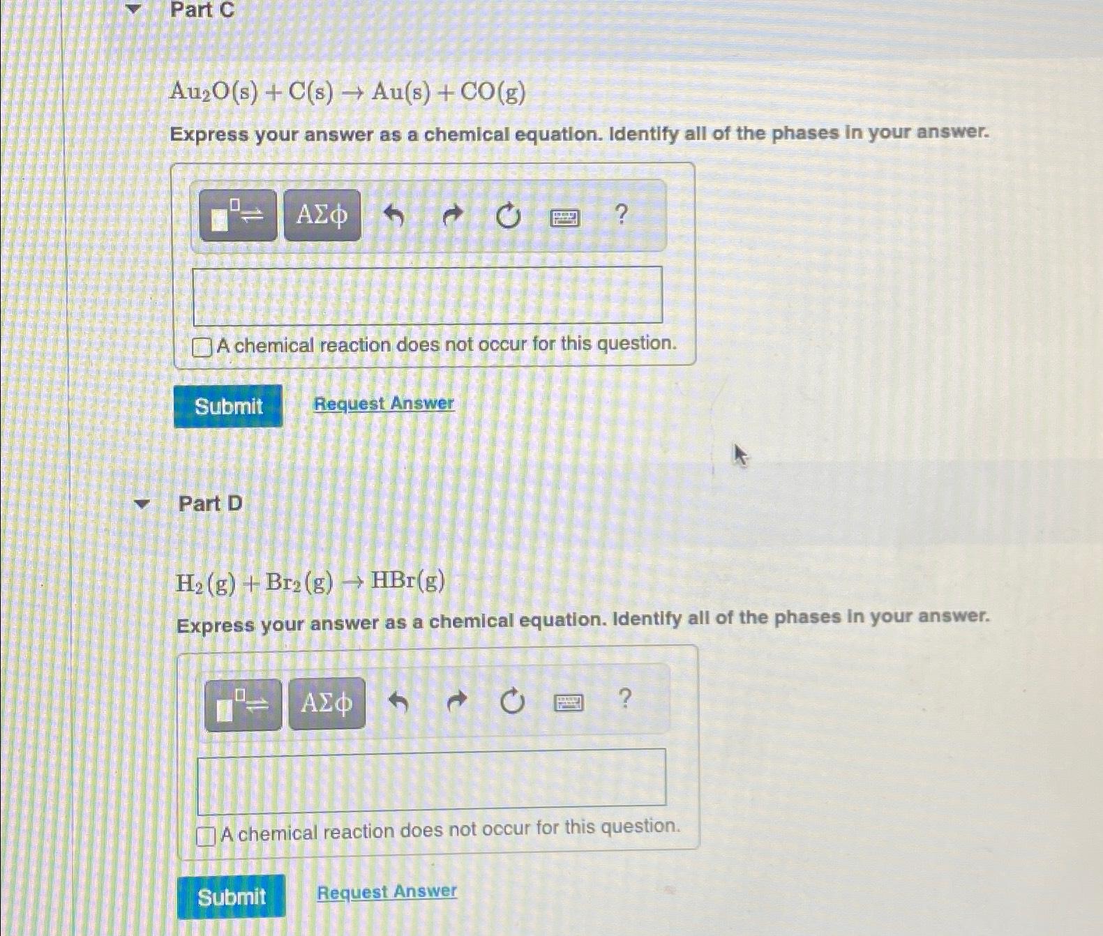 Solved Balance the chemical equations.Part | Chegg.com