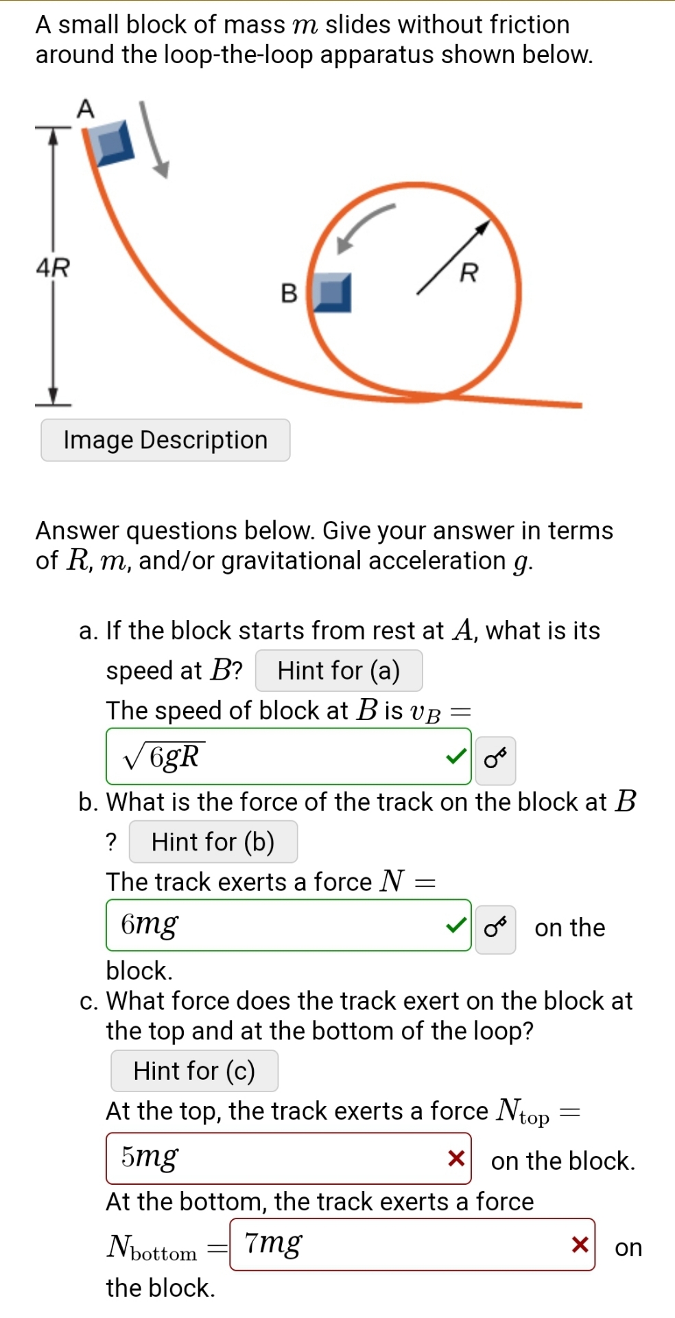 Solved A Small Block Of Mass M slides Without Friction