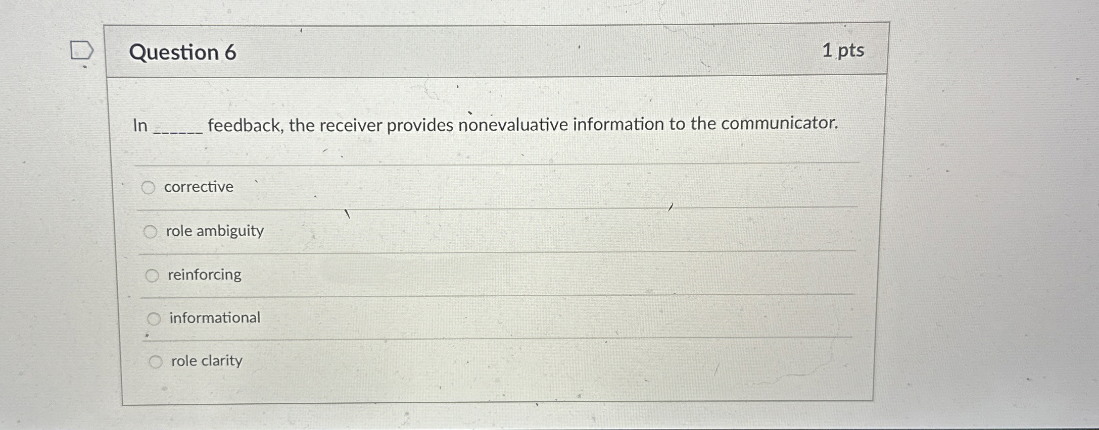 Solved Question 61 ﻿ptsIn feedback, the receiver provides | Chegg.com