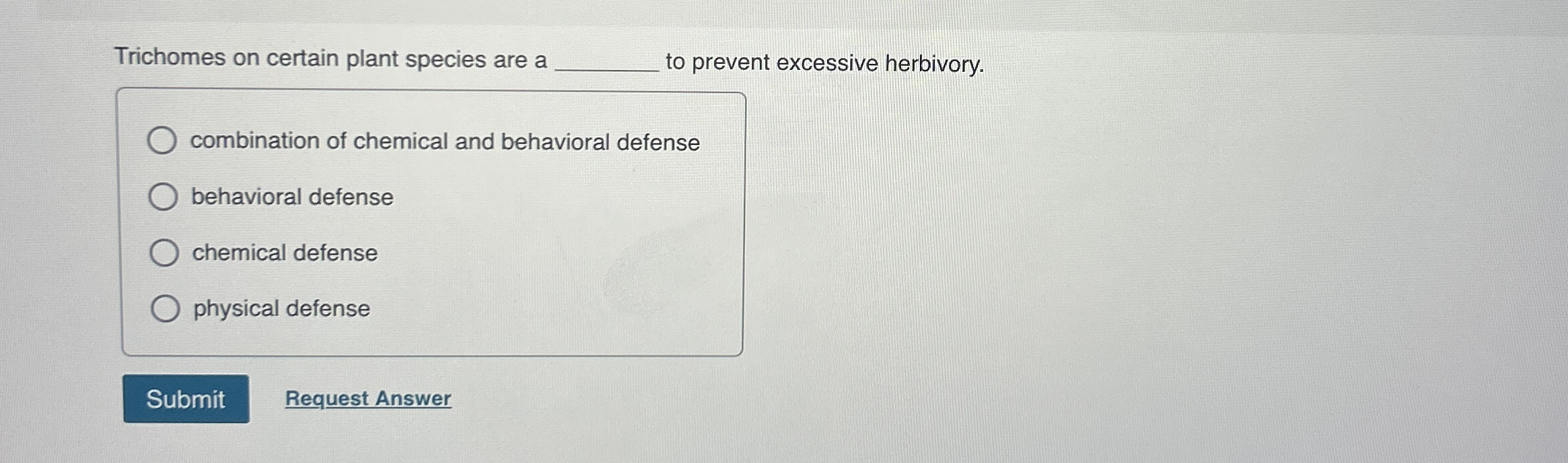 Solved Trichomes on certain plant species are a ﻿to | Chegg.com