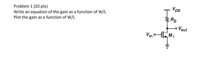 Solved Problem 1 (20 pts) Write an equation of the gain as a | Chegg.com