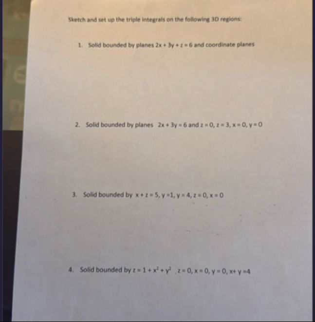 Solved Sketch and set up the triple integrals on the | Chegg.com