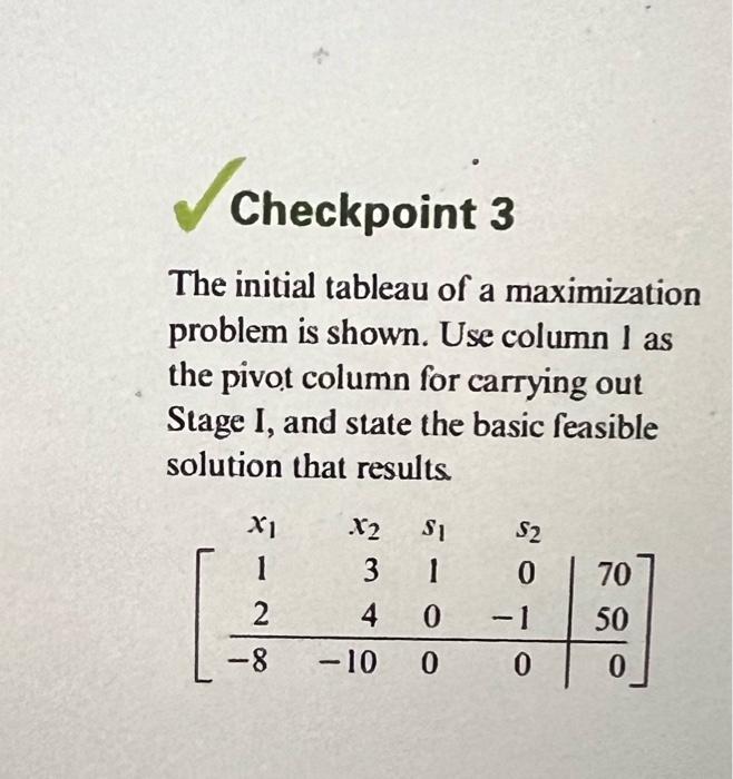 Solved The initial tableau of a maximization problem is | Chegg.com