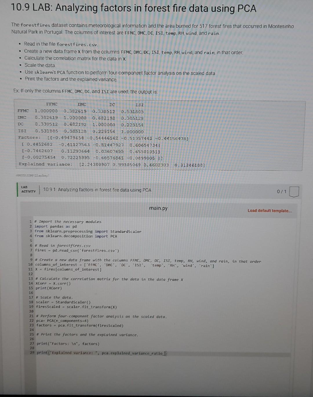 [Solved]: 10.9 LAB: Analyzing factors in forest