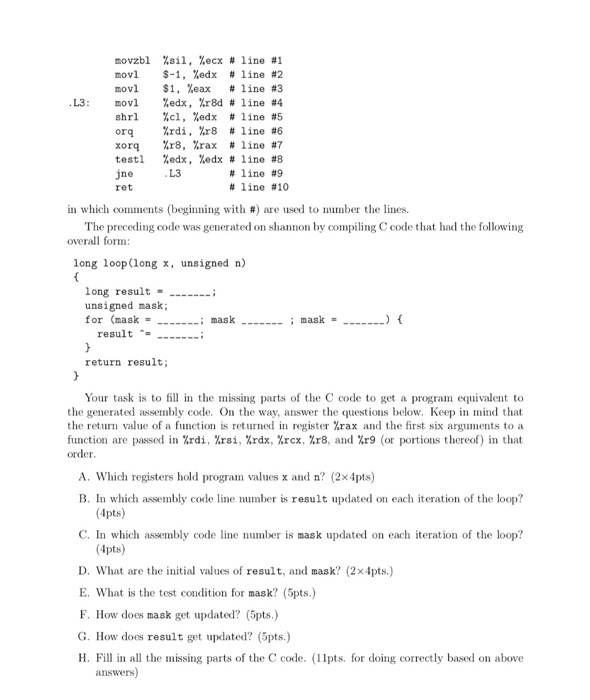 Solved HW4-1 (50 points) Consider the following assembly | Chegg.com