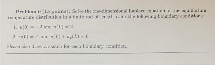 Solved Problem 6 (15 points): Solve the one-dimensional | Chegg.com