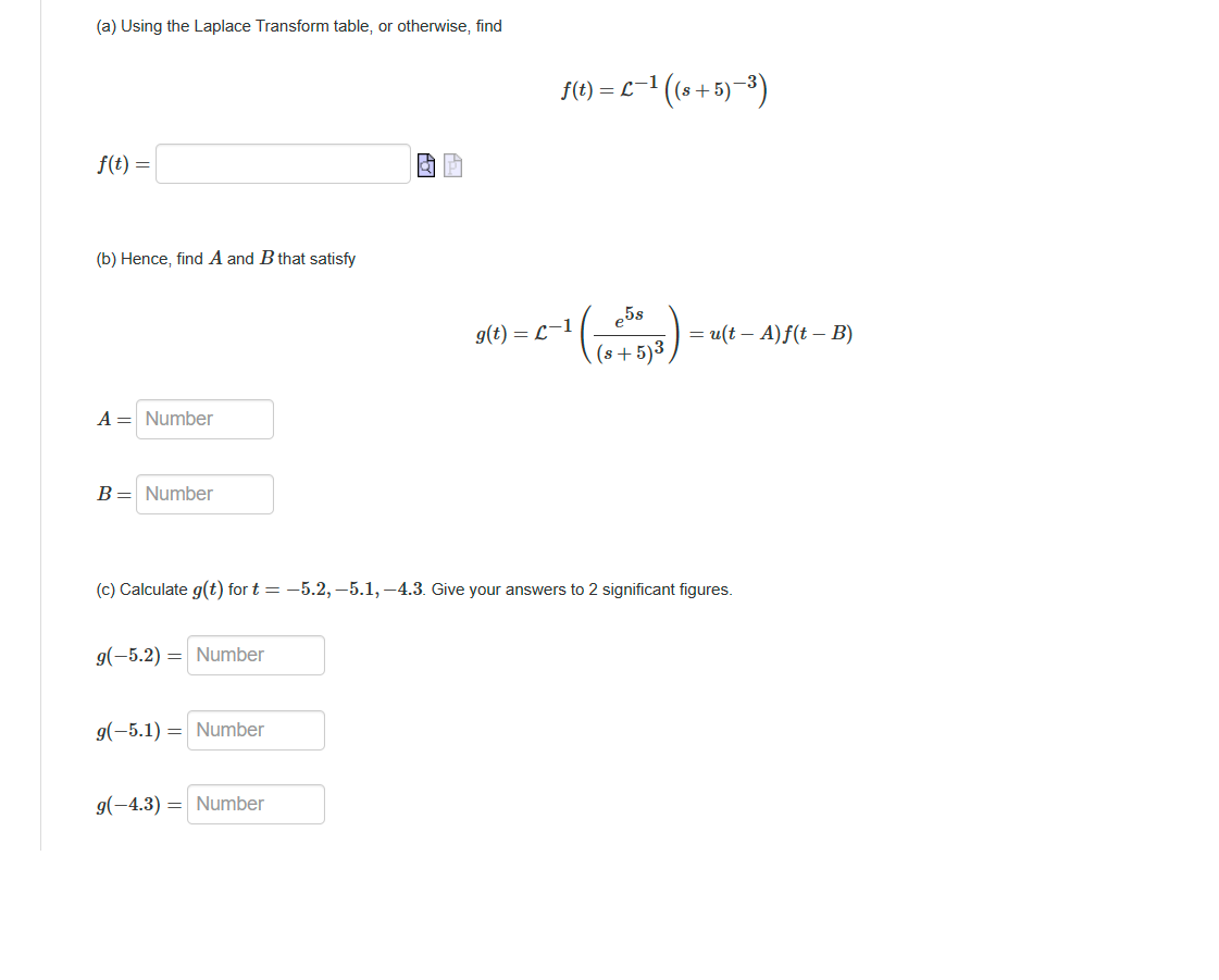 Solved (a) ﻿Using the Laplace Transform table, or otherwise, | Chegg.com